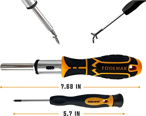 Ratcheting Screwdriver Set TOOLMAK 31pcs Magnetic Screwdriver Bit Set with 2pcs Precision Screwdriver, Repair Tool Kits for Furniture Car Bike Computer
