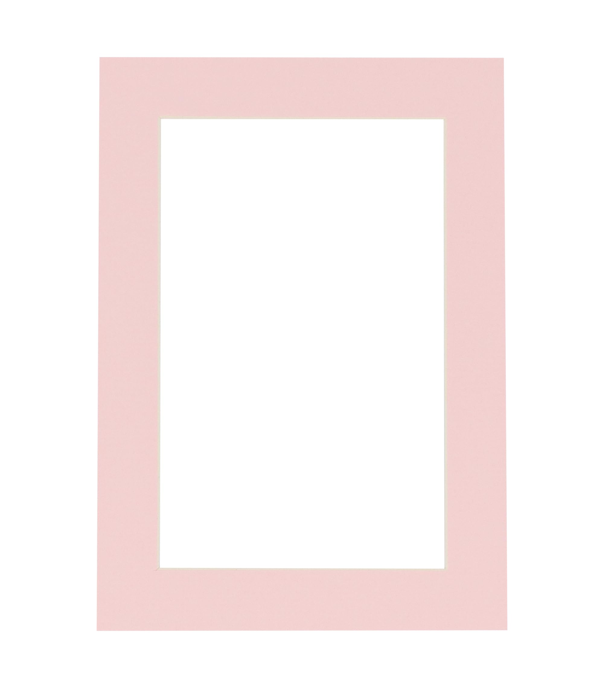 10x14 Mat Bevel Cut for 8x12 Photos - Acid Free Soft Pink Precut Matboard - For Pictures, Photos, Framing - 4-ply Thickness