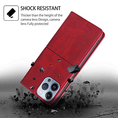BANLEI2U Phone Cover Wallet Folio Case for Oppo Reno 2, Premium PU Leather Slim Fit Cover for Reno 2, Luxury, Red