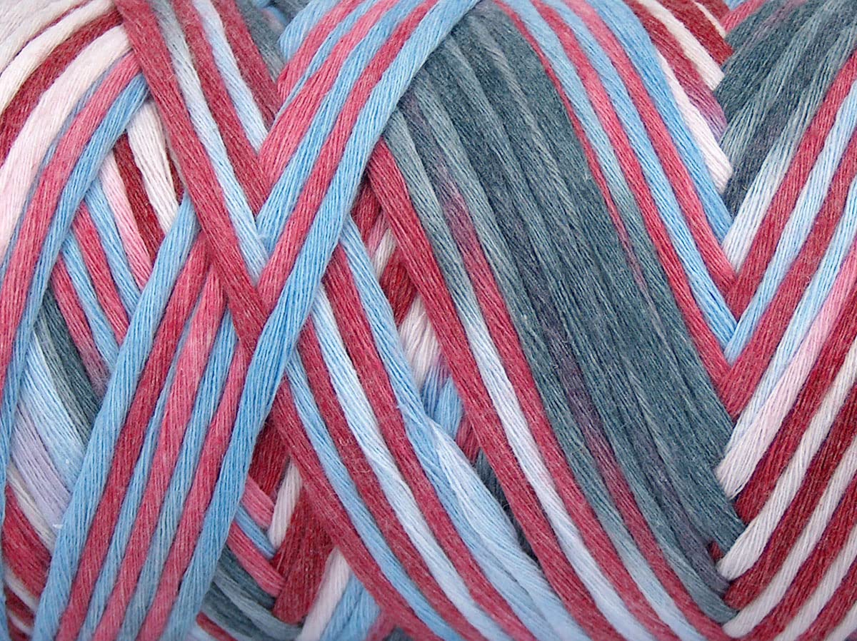 250 gr ICE YARNS Natural Cotton Color 3MM (80% Cotton) Yarn Red Pink Shades Grey Light Blue