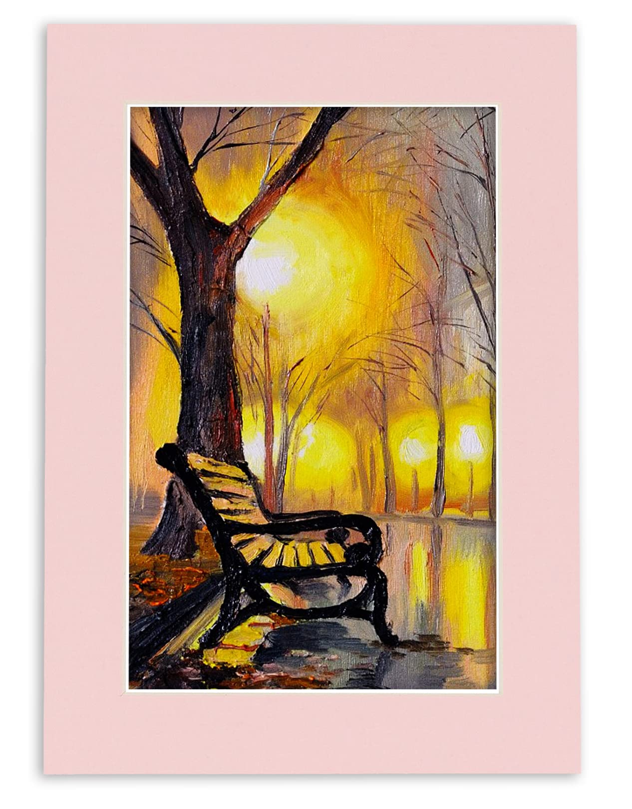 10x14 Mat Bevel Cut for 8x12 Photos - Acid Free Soft Pink Precut Matboard - For Pictures, Photos, Framing - 4-ply Thickness