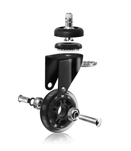 Slipstick CB690 Floor Protecting Rubber Office Chair Caster Wheels (Set ff 5), Roller Style, Universal 7/16" Stem, 3" Black Castors