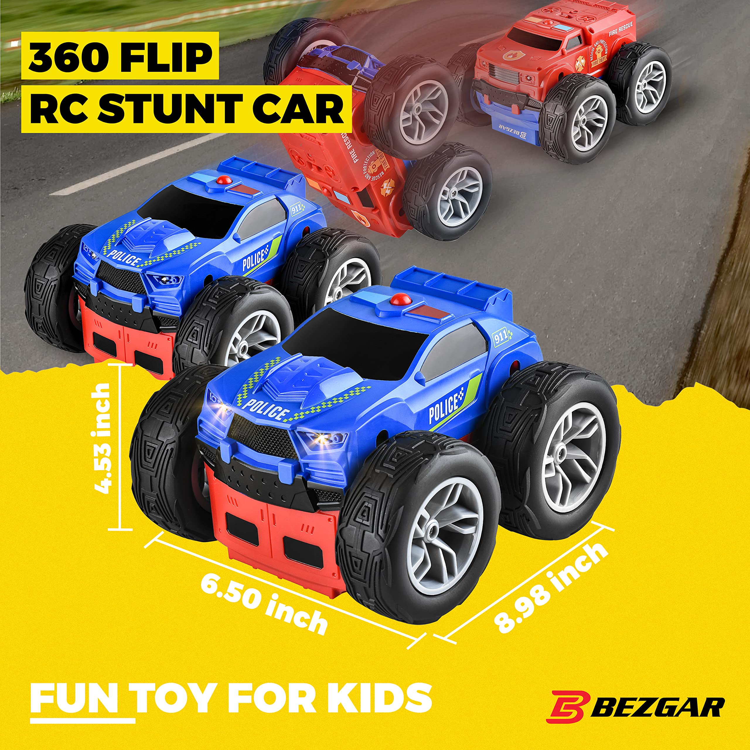 BEZGAR Spare Parts Accessories 3.7V, 800mAh Li-ion Battery (1) + USB Charger (1) TD201 2in1 Double Sided RC Stunt Car