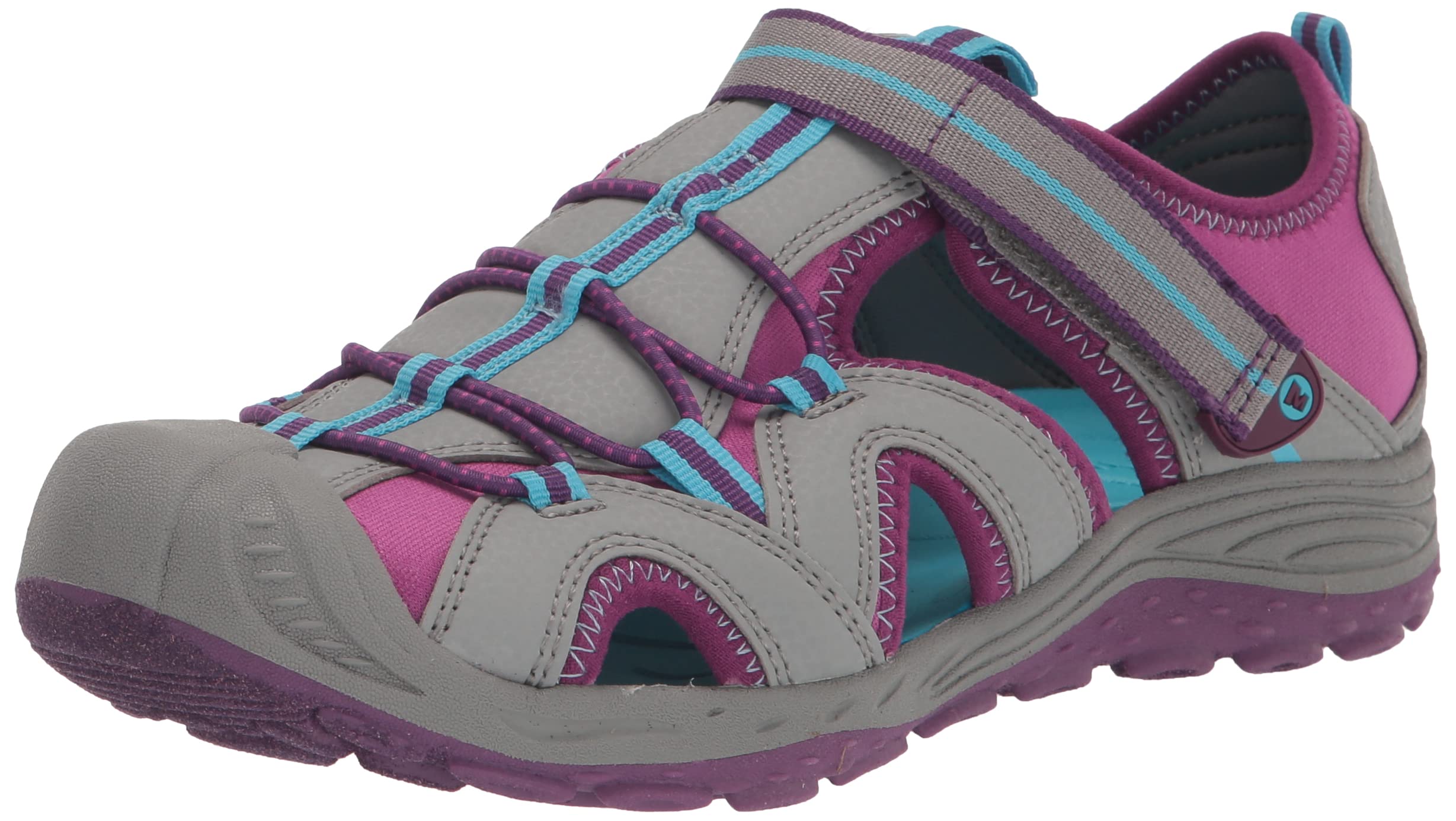 Merrell Hydro 2 Sport Sandal, Grey/Berry, 4 US Unisex Big Kid