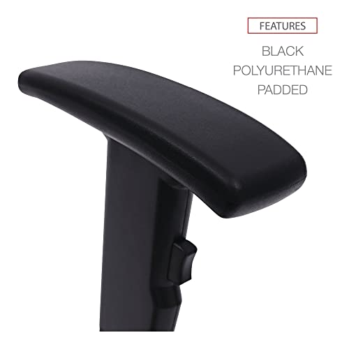 Alera ALEIN49AKA10B Height-Adjustable T-Arms for Essentia and Interval Series Chairs - Black (1 Pair)