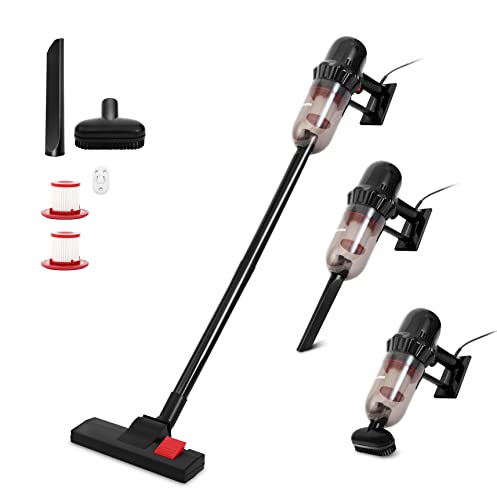 EFSHREE Stick Vacuum Cleaner 4-in-1 17000Pa Powerful Stick Vacuum with 600W Motor, Lightweight Handheld Vacuum Cleaners for Pet Hair Hard Floor and Carpet, Black