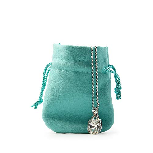 Oirlv Best 50 Pcs 3.5"x3" Velvet Gift Bags Drawstring Jewelry Pouches Wedding Favor Bags(Blue)