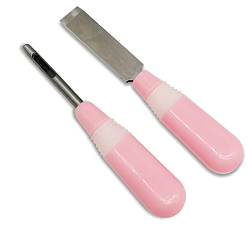 YICBOR 3pcs/Set Sewing Buttonhole Cutter Set for All Kinds of Leather Cloth DIY Manual Opening (Pink)