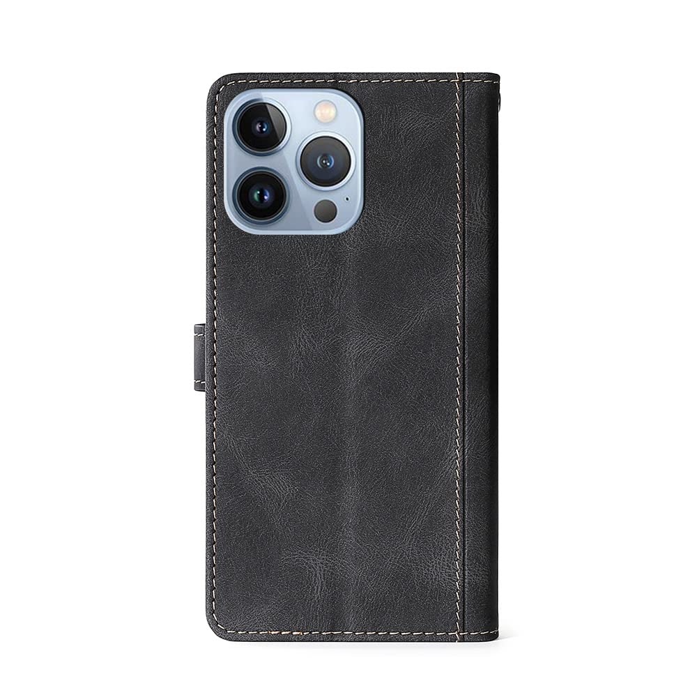 Fansipro Phone Cover Wallet Folio Case for Oppo Reno 2 F, Premium PU Leather Slim Fit Cover for Reno 2 F, 2 Card Slots, Easy Carry, Black