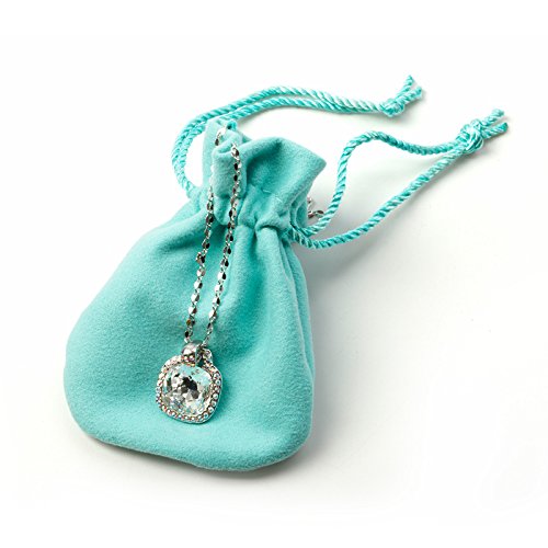 Oirlv Best 50 Pcs 3.5"x3" Velvet Gift Bags Drawstring Jewelry Pouches Wedding Favor Bags(Blue)