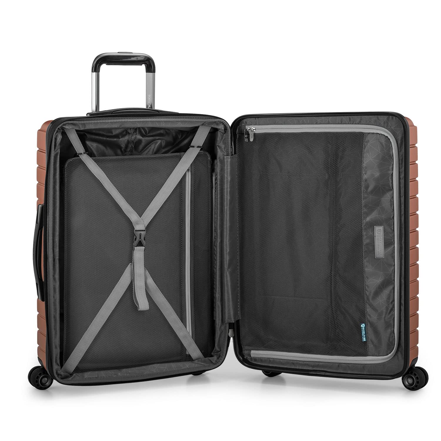 Traveler's Choice Archer Polycarbonate Hardside Spinner Luggage Set, Tie Down Straps, Orange, 2-Piece