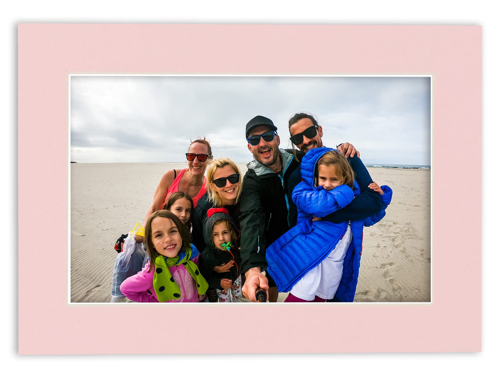 14x18 Mat Bevel Cut for 12x16 Photos - Acid Free Soft Pink Precut Matboard - For Pictures, Photos, Framing - 4-ply Thickness