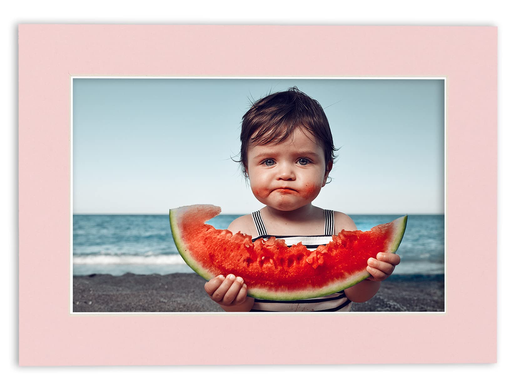 14x18 Mat Bevel Cut for 12x16 Photos - Acid Free Soft Pink Precut Matboard - For Pictures, Photos, Framing - 4-ply Thickness