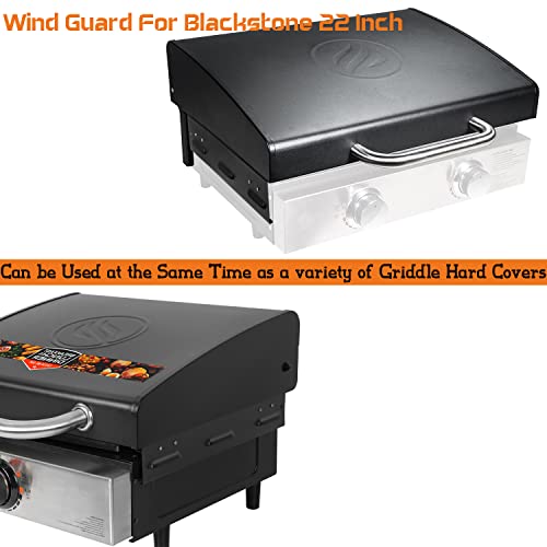 AOKEMAi Wind Guard for Blackstone 22" Griddle, Blackstone Griddle Accessories for Outdoor Cooking, Set of 4 Wind Guard, Black(Can be Used at the Same Time as the Grill Hard Cover)