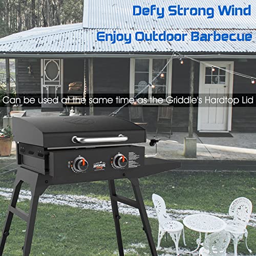 AOKEMAi Wind Guard for Blackstone 22" Griddle, Blackstone Griddle Accessories for Outdoor Cooking, Set of 4 Wind Guard, Black(Can be Used at the Same Time as the Grill Hard Cover)