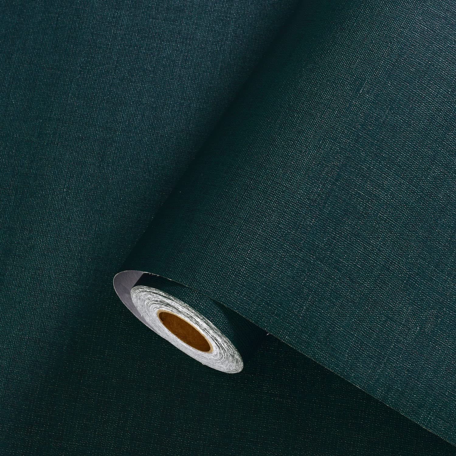 Akywall Grasscloth Peel and Stick Wallpaper Blackish Green Textured Fabric Linen Contact Paper Waterproof Self Adhesive Stick on Wall Paper Removable Vinyl Roll for Cabinet Drawer 15.7" x 78.7"