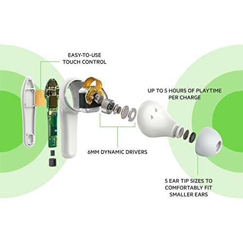 Belkin Soundform Nano - Bluetooth Earbuds for Kids with Built-in Microphone, 24H Battery Life, 85dB Safe Volume Limit - Kids Bluetooth Earbuds for iPhone, iPad, Galaxy & More - White