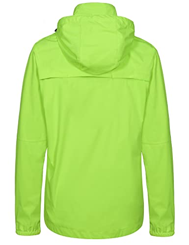 Little Donkey Andy Women's Rain Running Jacket Cycling Bike Coat Lightweight Windproof Fluorescent Yellow L