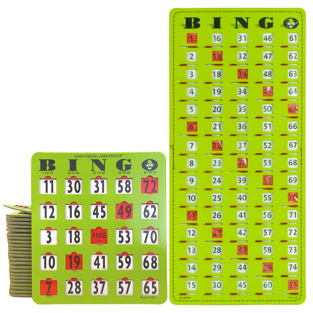 MR CHIPS 100 Bingo Cards with Sliding Windows and Master Board