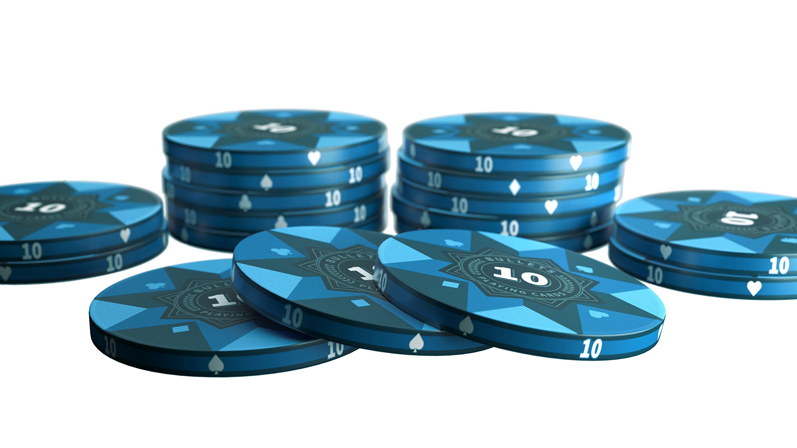 Bullets Playing Cards Poker Sets with Case - Versatile Denominations for Poker, Blackjack, & Casino Games - Durable & Complete Set - Poker Case with 500 Ceramic Poker Chips 'Richie' with Values