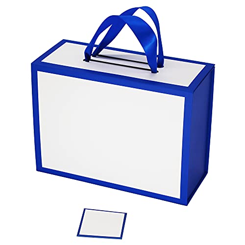 Indaly Gift Box (9.4×7×3.9 Inches) with Ribbon,Blue Gift Box,Wedding Birthday Bridesmaid Proposal and Baby Bridal Shower Anniversaries Fsa Gift Box Include a Tag