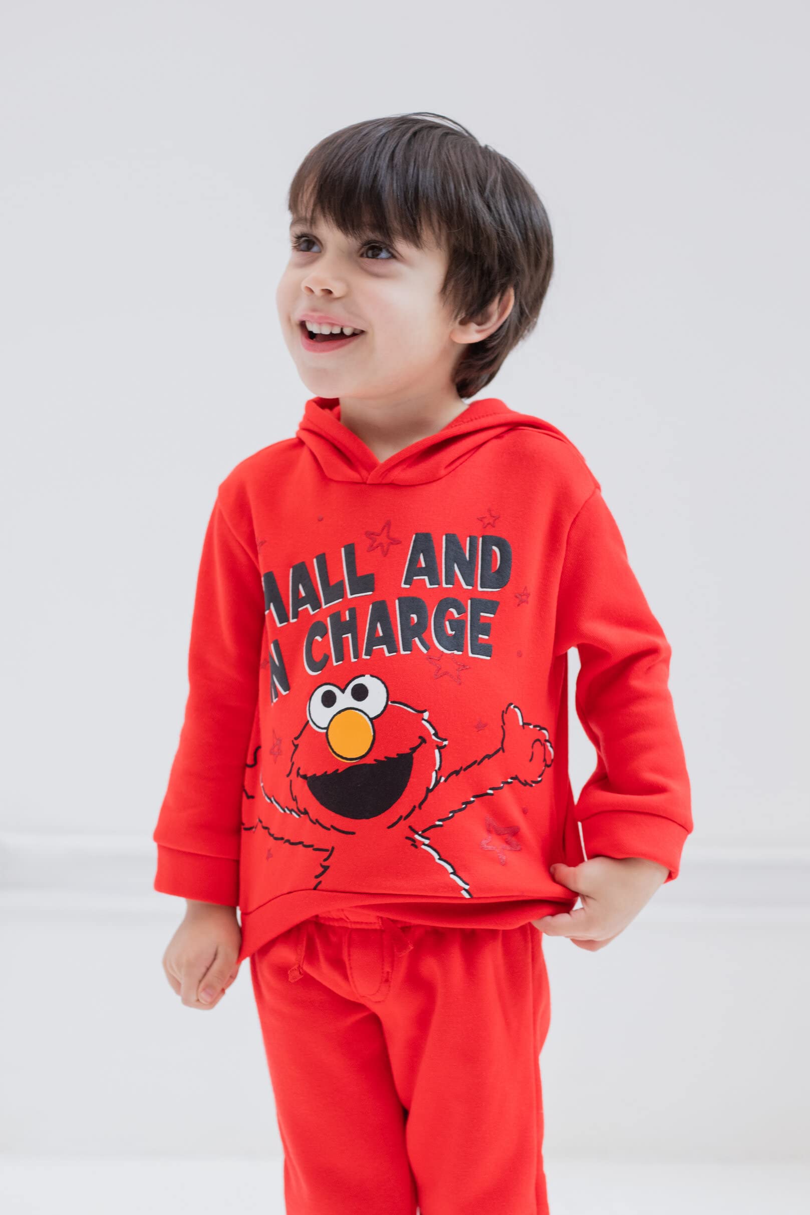 Sesame Street Elmo Toddler Boys Fleece Pullover Hoodie & Pants Red 2T
