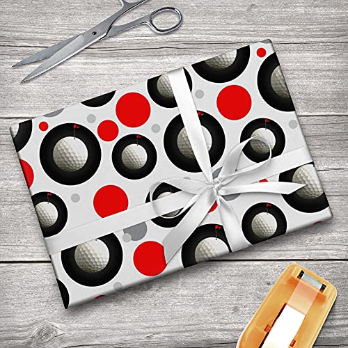 GRAPHICS & MORE Golf Ball Moon Flag Golfing Gift Wrap Wrapping Paper Roll