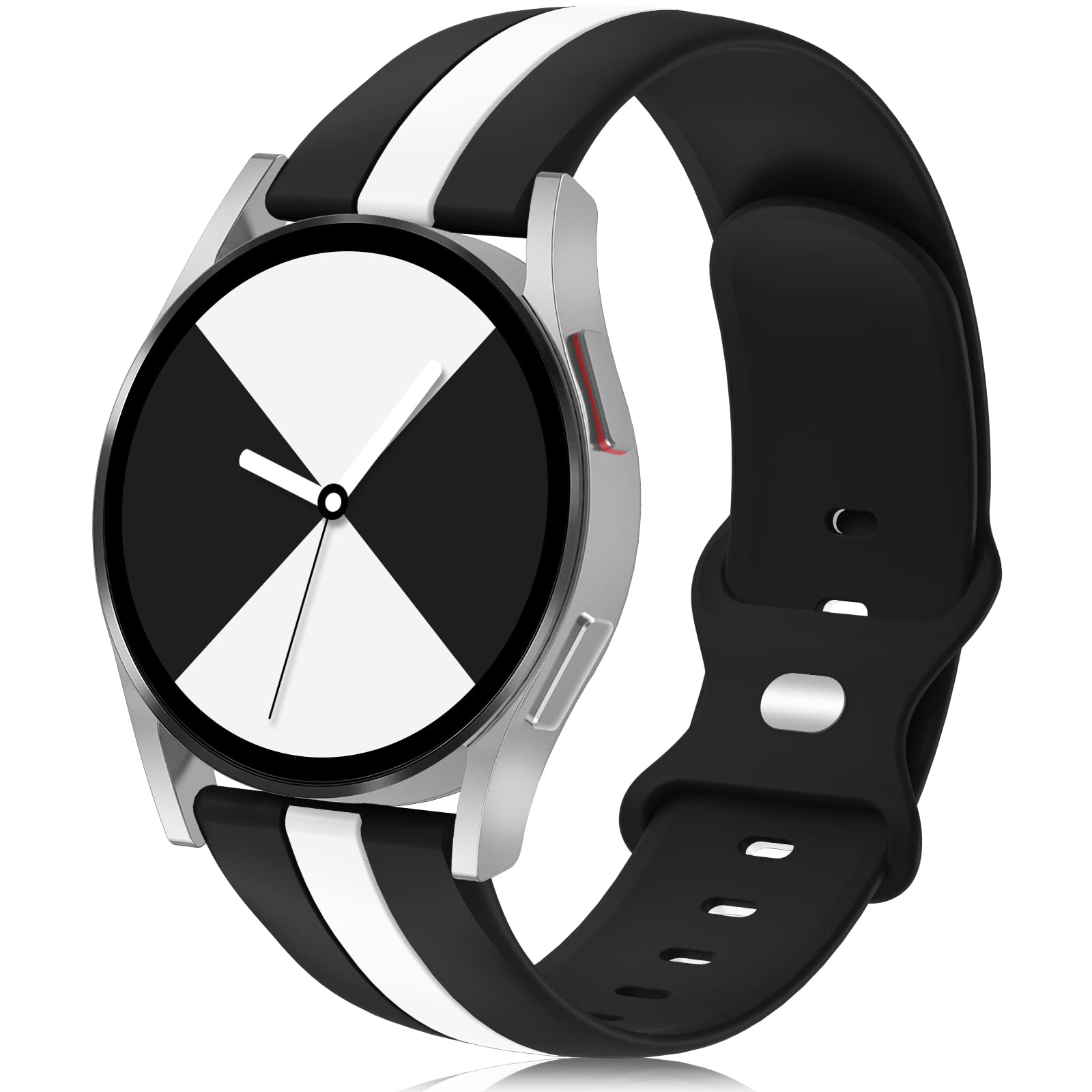 iWabcertoo Designer Sport Band Compatible for Samsung Galaxy Watch 4/5/6/Active Band 40MM 44MM,Watch 4/6 Classic 46MM 42MM 43MM 47MM/Watch 5 Pro/Watch 3 41mm, 20mm Silicone Soft Strap for Women Men