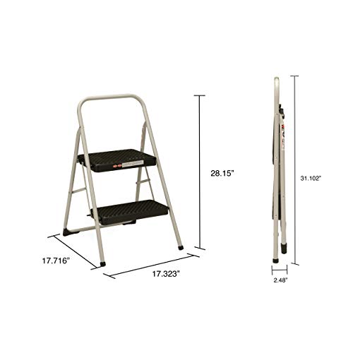 Cosco 2-Step Household Folding Step Stool, Gray