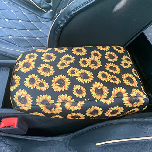 RANXIZY Sunflower Neoprene Center Console Cover Armrest Pad for Jeep Wrangler,Sunflower Car Accesory for Jeep