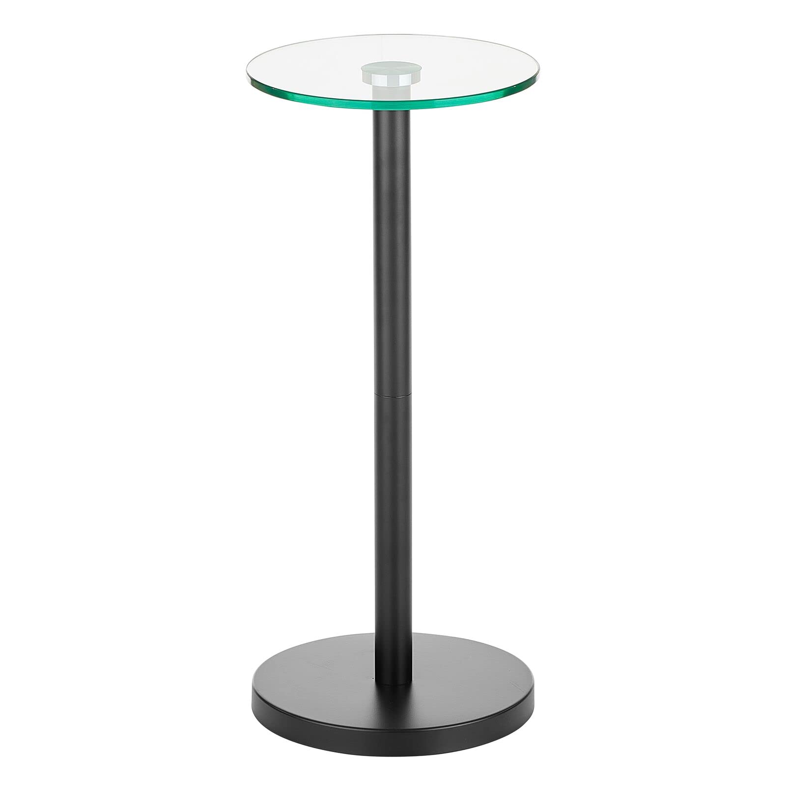 mDesign Bedroom Nightstand — Side Table for Lamps, Books, Trinkets and Other Décor — Versatile Bedroom and Living Room Table — Clear/Matte Black