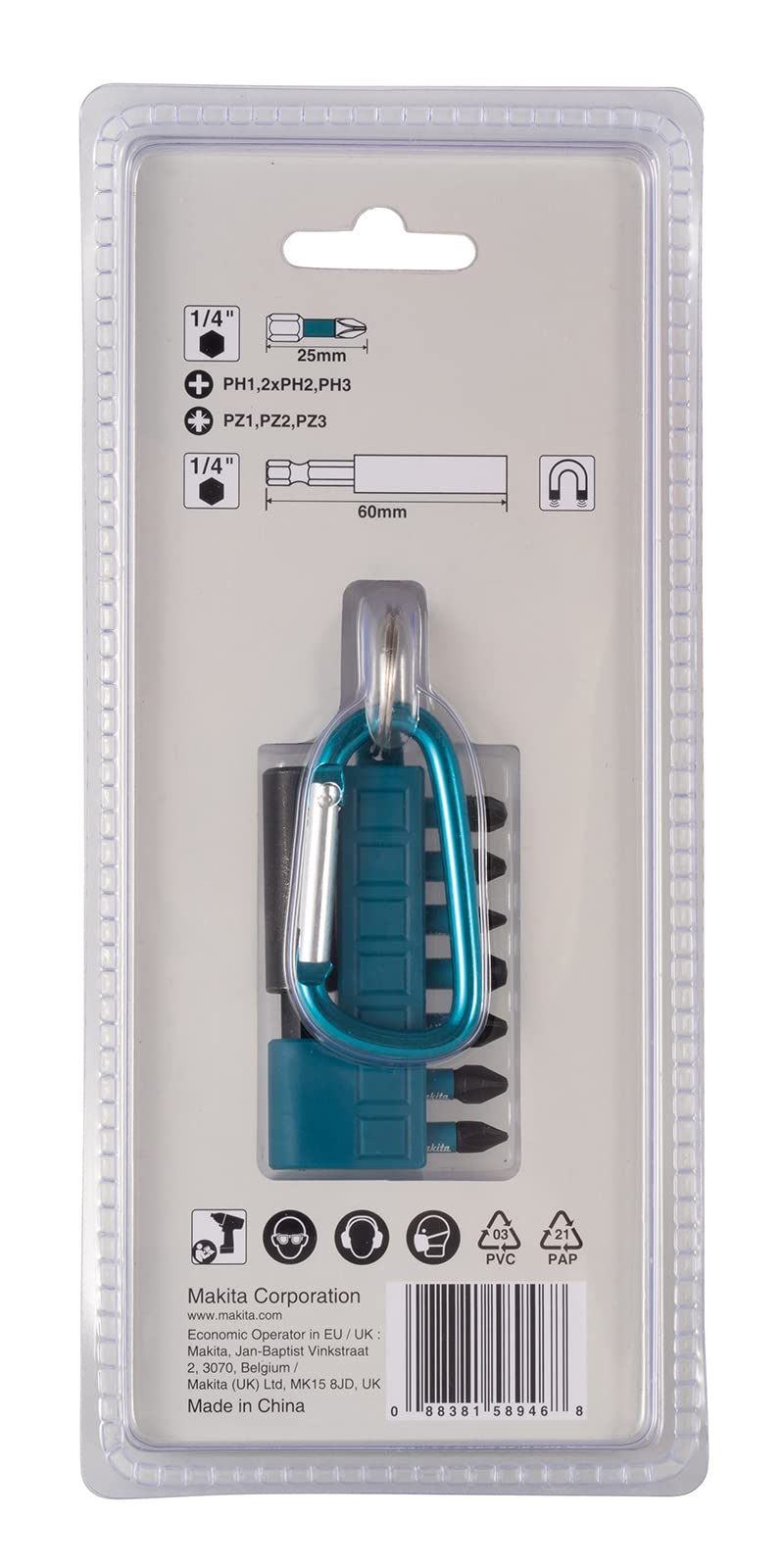 Makita E-11994 8 Piece Impact Black Screw Bit Set