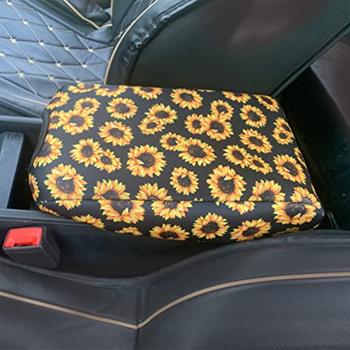 RANXIZY Sunflower Neoprene Center Console Cover Armrest Pad for Jeep Wrangler,Sunflower Car Accesory for Jeep