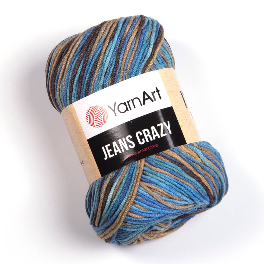 YarnArt Jeans Crazy 55% Cotton 45% PAC , Amigurumi Cotton Yarn, 2 Sport Yarn, 1 Skein/Ball 50 gr 174 yds (7202)