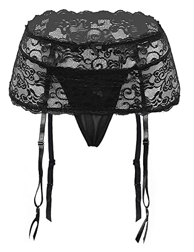 ohyeah Women Plus Size Garter Belts for Thigh Highs Lace Garter Belt Set Suspender Belt for Stocking