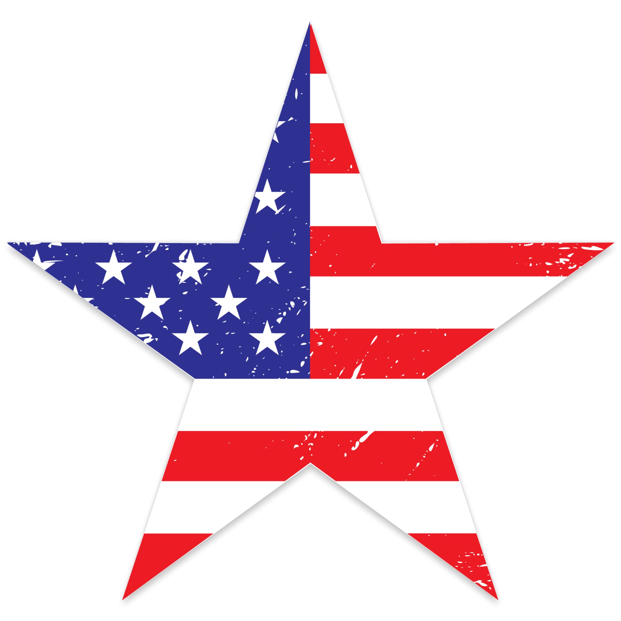 Stickios American Flag Decal 4.75x4.5 inches - Made in The USA - Distressed, Patriotic Vinyl Flag Sticker for Cars, Trucks, Windows, Vehicles - American Star