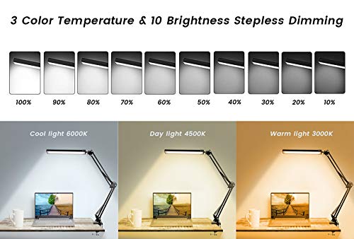 weishan Manicure Table Light, Nail Lamp with Clamp, 10W LED, Swing Arm - lampara para hacer uñas de mesa