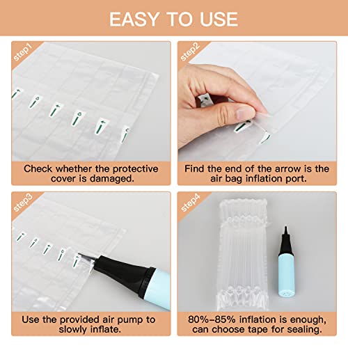 Yimerlen 10 Packs Wine Bottle Travel Protector Bags, Inflatable Air Column Bubble Bag for Wine, Glass bottle protection in Transportation 15.8 x 9.5 In(with Reusable Pump)