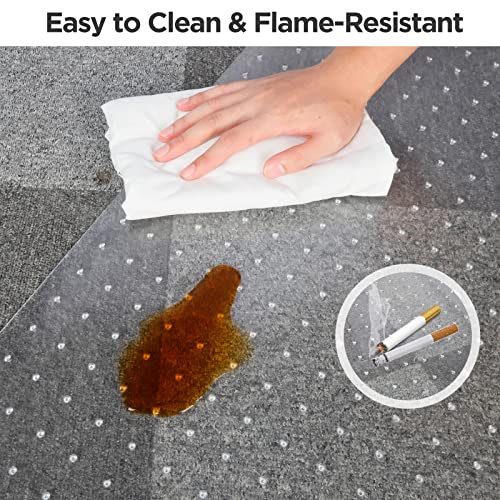 Office Chair Mat for Carpet, 48"X36" 2.2mm Thick, Rectangle Desk Chair Mat with Studs for Low, Standard, and No Pile Carpeted Floors, Easy Flat and Glide Floor Mat, Transparent and Sturdy