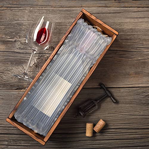 Yimerlen 10 Packs Wine Bottle Travel Protector Bags, Inflatable Air Column Bubble Bag for Wine, Glass bottle protection in Transportation 15.8 x 9.5 In(with Reusable Pump)