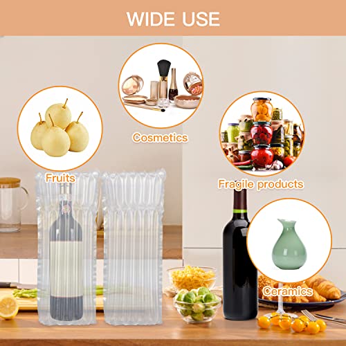 Yimerlen 10 Packs Wine Bottle Travel Protector Bags, Inflatable Air Column Bubble Bag for Wine, Glass bottle protection in Transportation 15.8 x 9.5 In(with Reusable Pump)