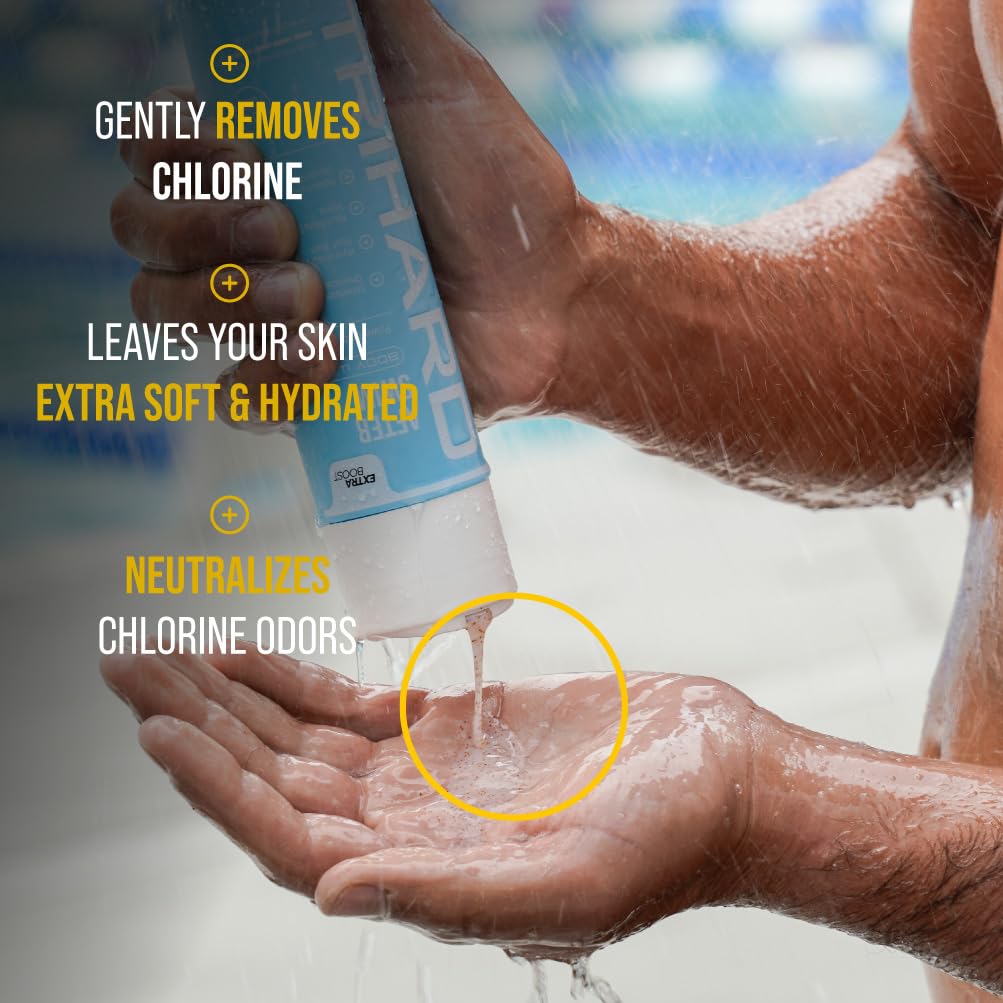 TRIHARD Chlorine & Saltwater Detox Body Wash | Advanced Hydration for Swimmers | Post-Swim Skin Soothing
