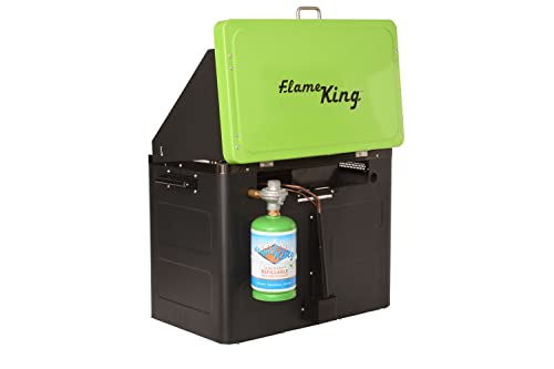 Flame King YSNHT-300 Portable Outdoor Propane Oven Stove Combo for Camping, RV, Tailgating, Trailer, Green/Black