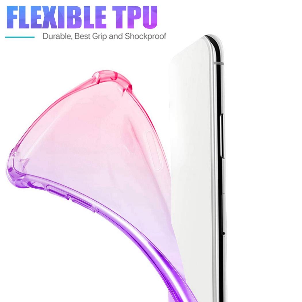 Gufuwo Case for Huawei P40 Lite 4G/Nova 6 SE/Nova 7i JNY-L21A Cute Case Girls Women, Gradient Slim Anti Scratch Soft TPU Phone Cover Shockproof Protective Case for Huawei P40 Lite 4G (Pink/Purple)