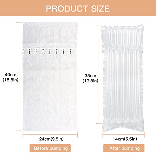 Yimerlen 10 Packs Wine Bottle Travel Protector Bags, Inflatable Air Column Bubble Bag for Wine, Glass bottle protection in Transportation 15.8 x 9.5 In(with Reusable Pump)