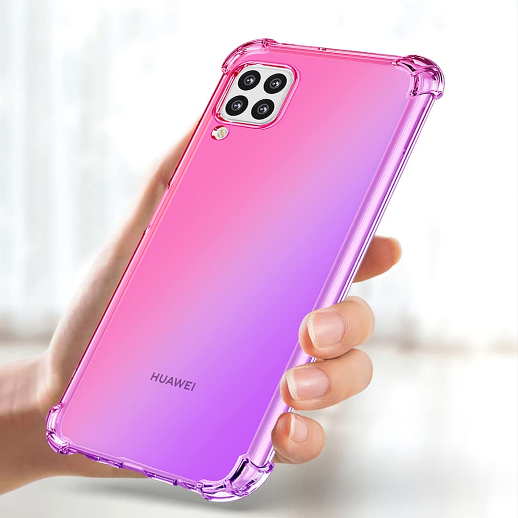 Gufuwo Case for Huawei P40 Lite 4G/Nova 6 SE/Nova 7i JNY-L21A Cute Case Girls Women, Gradient Slim Anti Scratch Soft TPU Phone Cover Shockproof Protective Case for Huawei P40 Lite 4G (Pink/Purple)