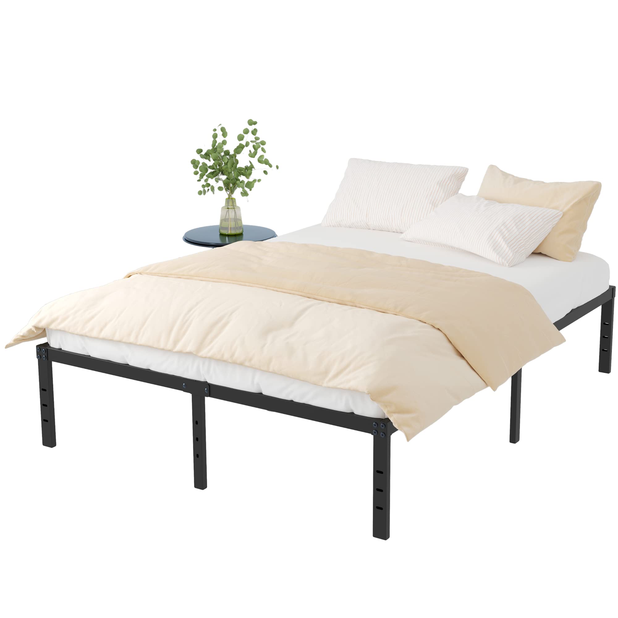 Maenizi Full Size Bed Frame No Box Spring Needed, 16 Inch Heavy Duty Metal Platform Bed Frame Full Support Up to 3000 lbs, Easy Assembly, Noise Free, Black