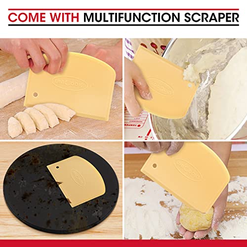 Unicook Non Stick Glazed Pizza Stone 10.25 Inch, Double Sided Pizza Stone for Oven and Grill, Round Baking Stone, Black Ceramic Cooking Stone, Thermal Shock Resistant, Perfect for Pizza, Bread, Cookie
