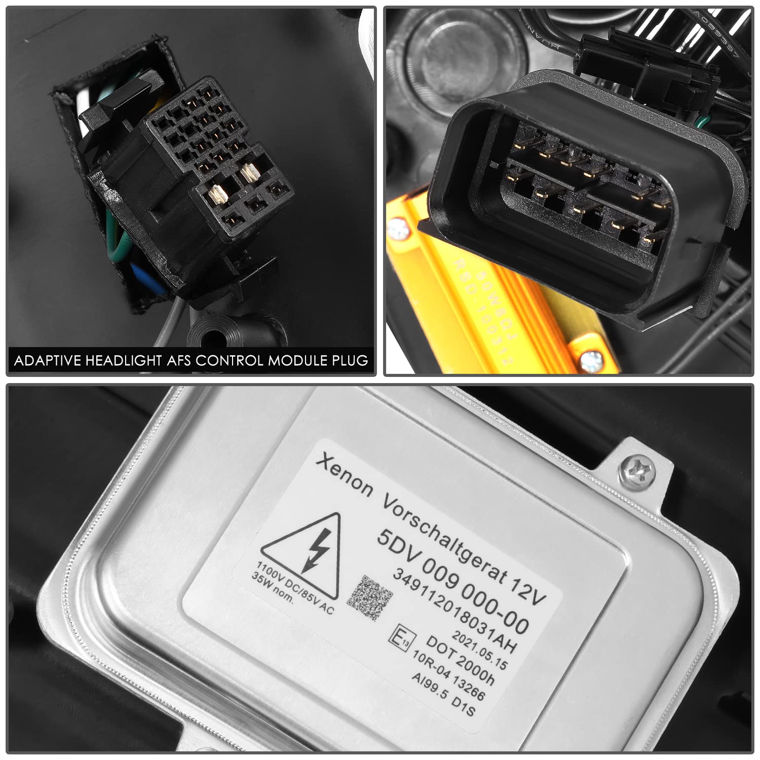 DNA MOTORING HL-3D-AFS-E6008-CH Pair of LED U-Halo Projector Headlights Compatible with BMW 528i 535i 550i M5 08-10 Not Fit Hatchback Model, Chrome Housing Clear Lens