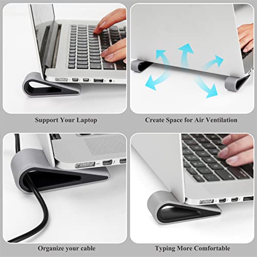 SUPBEE Universal Laptop/Computer Keyboard Stands, [4 Pack] Rubber Tilting Wedge Riser Holder for Desk, Ultra Compact Portable Ventilated Stand & Elevated Feet for Notebook Keyboard - Black
